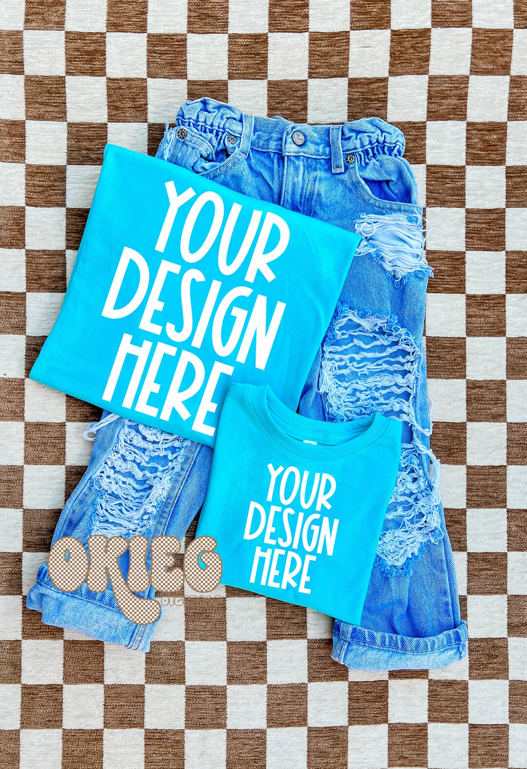 Rabbit Skins/lat | Mommy & Me Mock up - Flat Lay - Blank Mock up ...