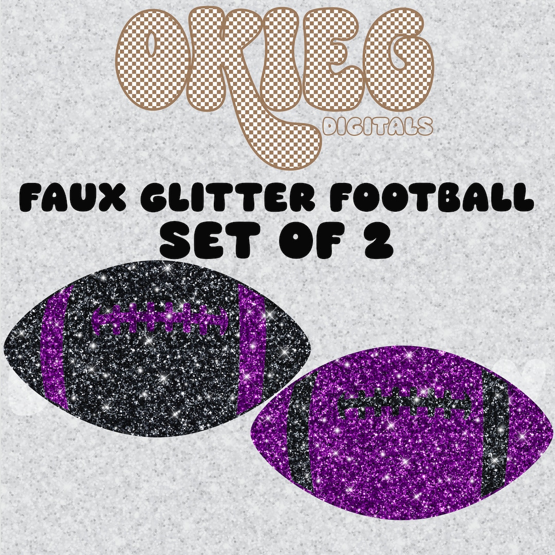 Faux Glitter | Glitter Football Clip Art - Purple & Black - PNG - Etsy