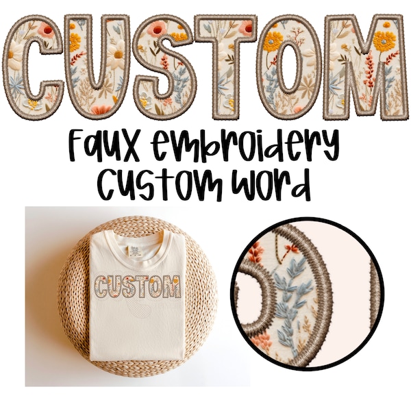 Faux Embroidery Font - Etsy