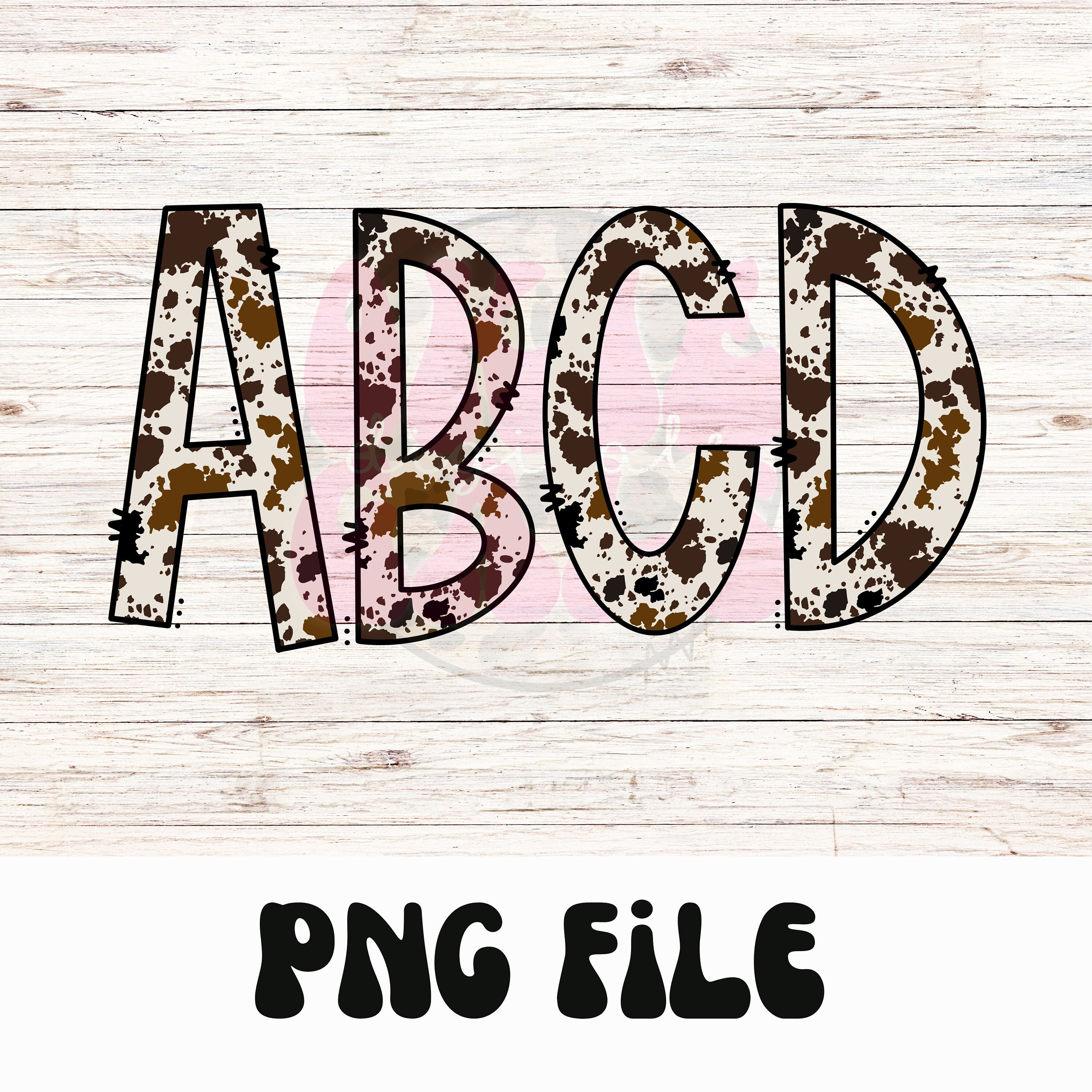 Cowprint Alphabet PNG File - Etsy