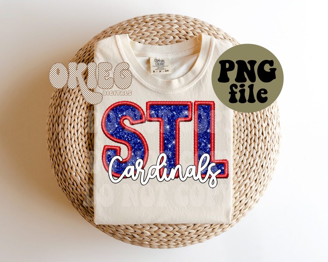 Faux Embroidery - Faux Glitter - Png File - STL CARDINALS - Etsy
