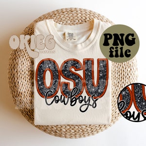 Faux Embroidery Faux Glitter PNG FILE O S U COWBOYS - Etsy