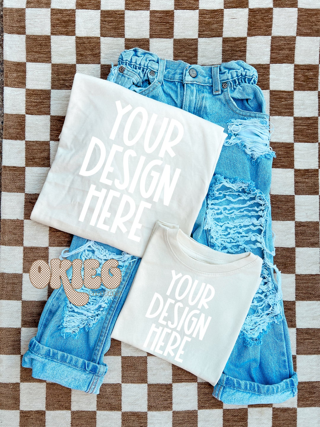 Rabbit Skins/lat | Mommy & Me Mock up - Flat Lay - Blank Mock up ...
