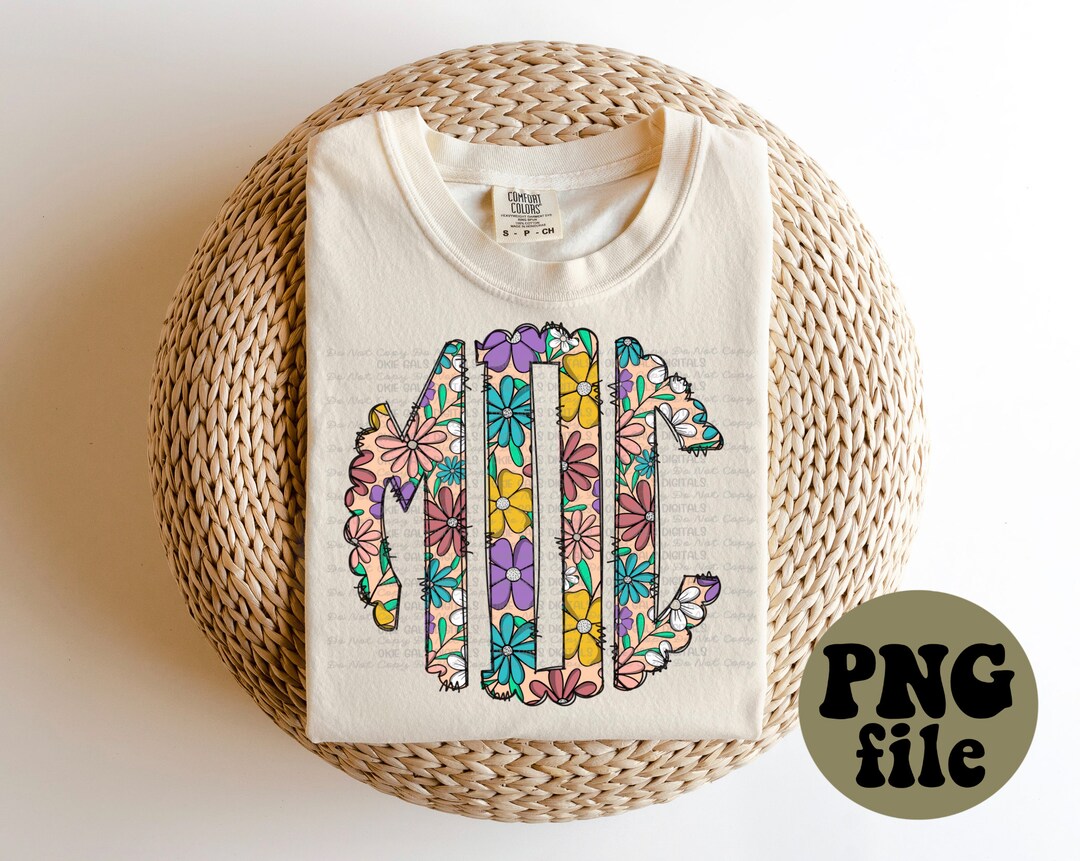 Spring Floral Scalloped Monogram Set - Etsy