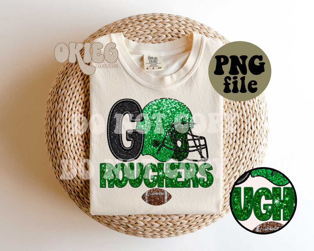 Faux Embroidery | Faux Glitter | Muskogee Roughers | Football - PNG ...
