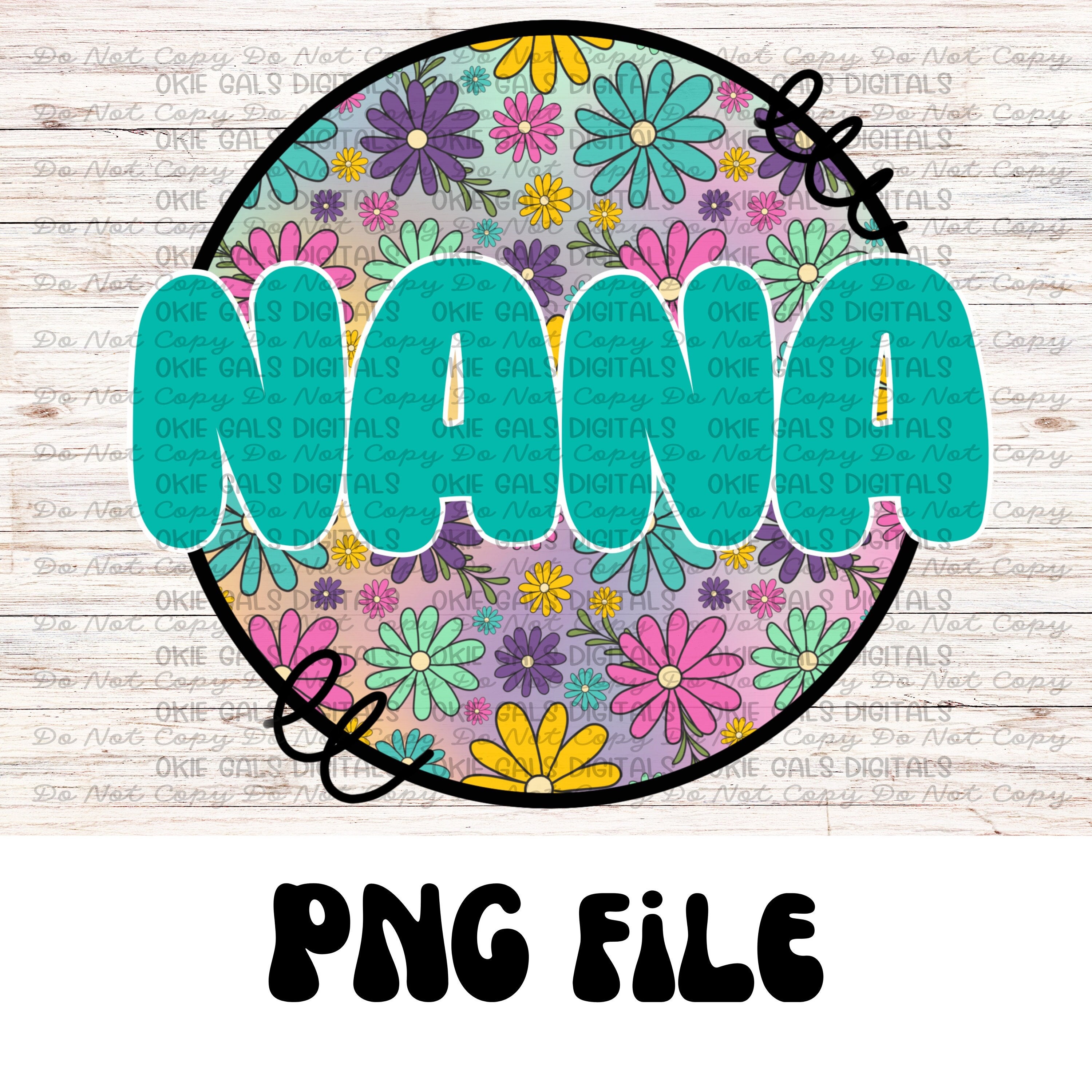 Floral Nana PNG File - Etsy