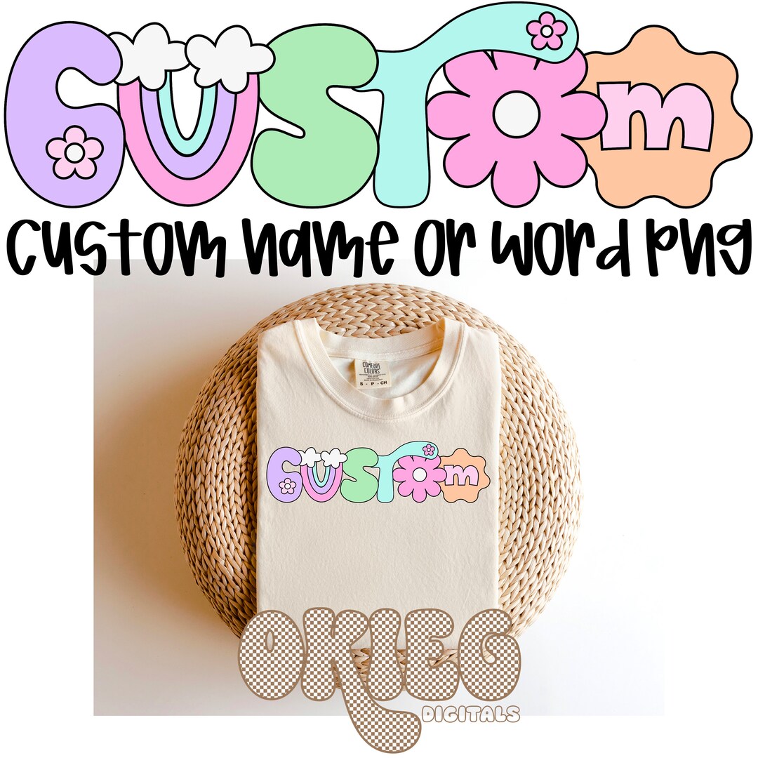 Custom Business Name| Custom Word | Colorful Spring Retro Font | Custom ...
