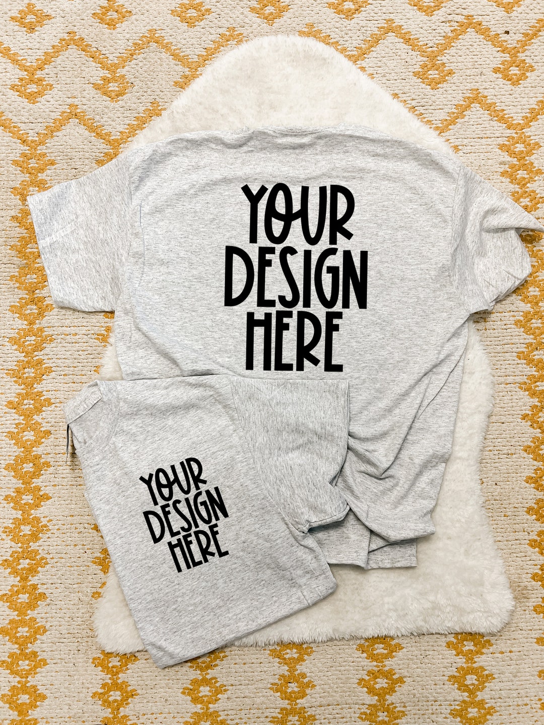Gildan Dryblend Mock up - Flat Lay - Blank Mock up - Ash Grey - Back ...