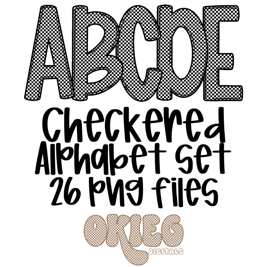Checkered Alpha - Alphabet Set - Alphabet PNG - Etsy