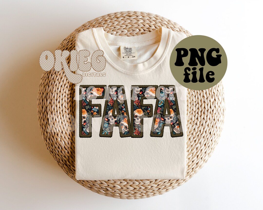 Faux Embroidery - Skull Fafa PNG File - Etsy