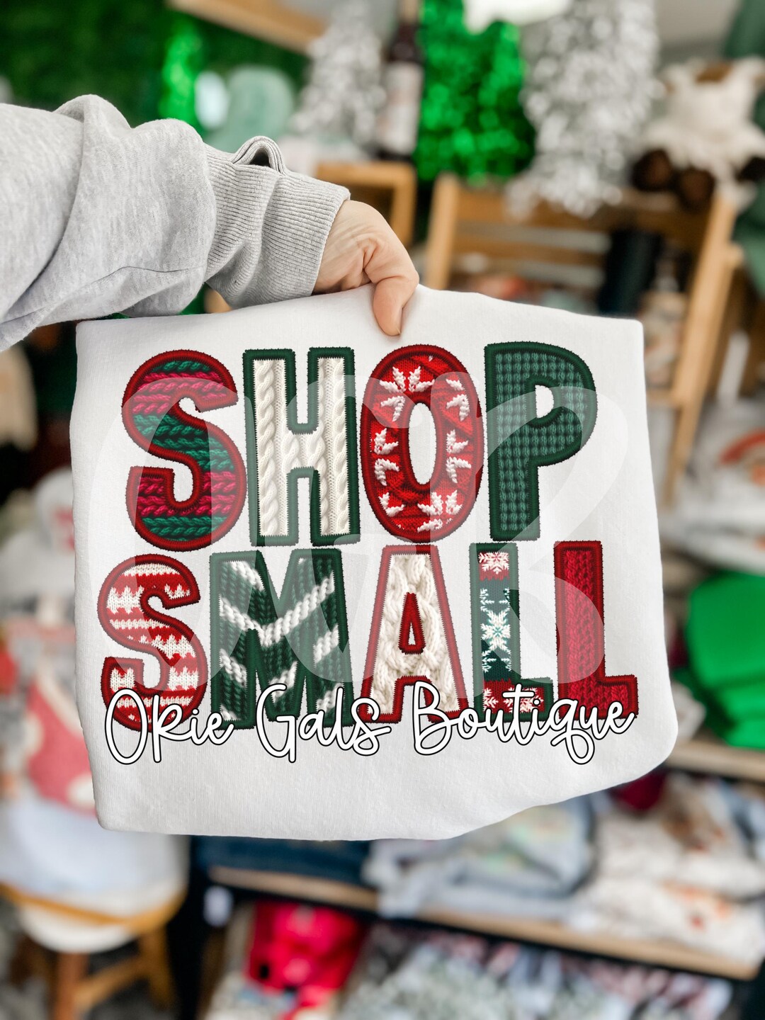 Shop Small CUSTOM Business Name Graphic | PNG | Christmas Sweater ...