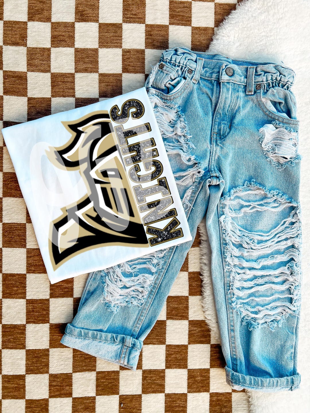 Faux Embroidery Faux Glitter KNIGHTS Mascot PNG - Etsy