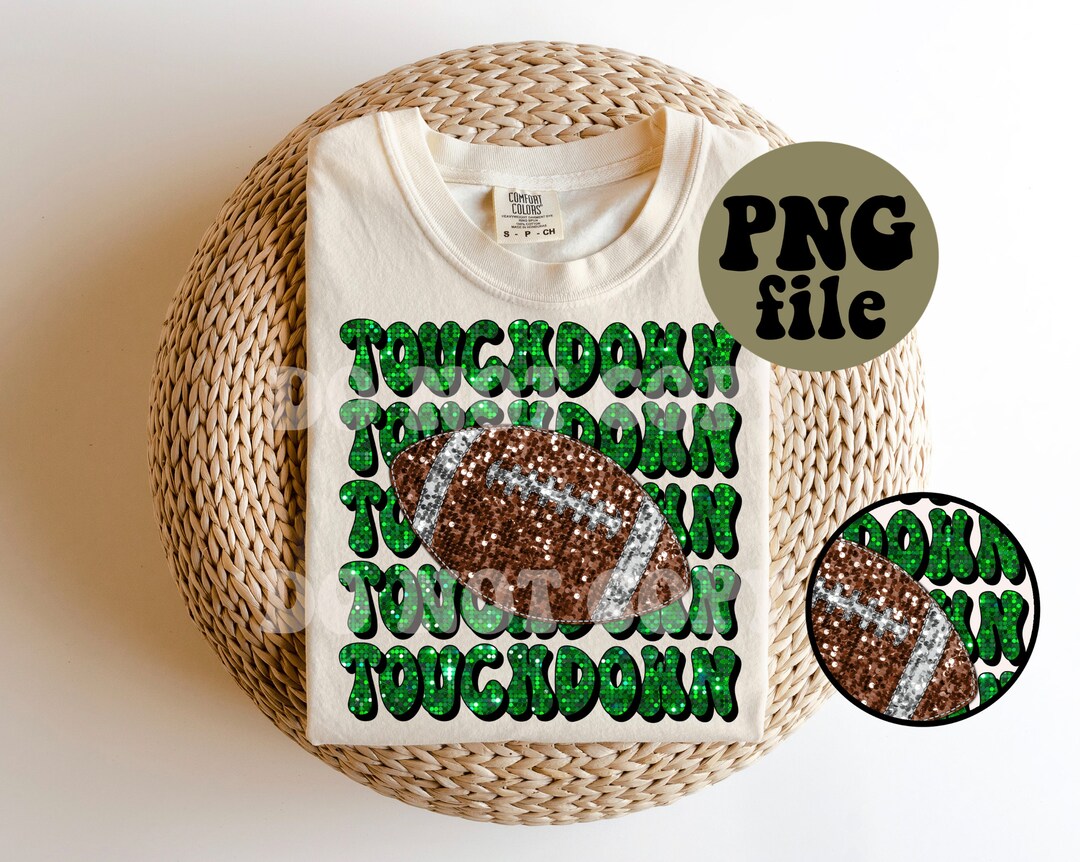 Faux Sequin - Faux Glitter - PNG File - Football Touchdown - Green - Etsy