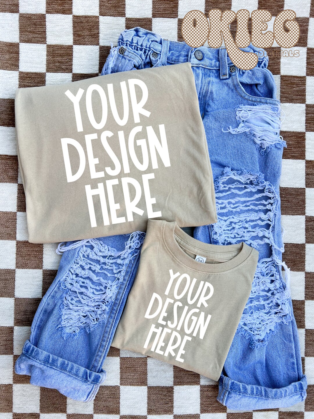 Rabbit Skins/lat | Mommy & Me Mock up - Flat Lay - Blank Mock up ...