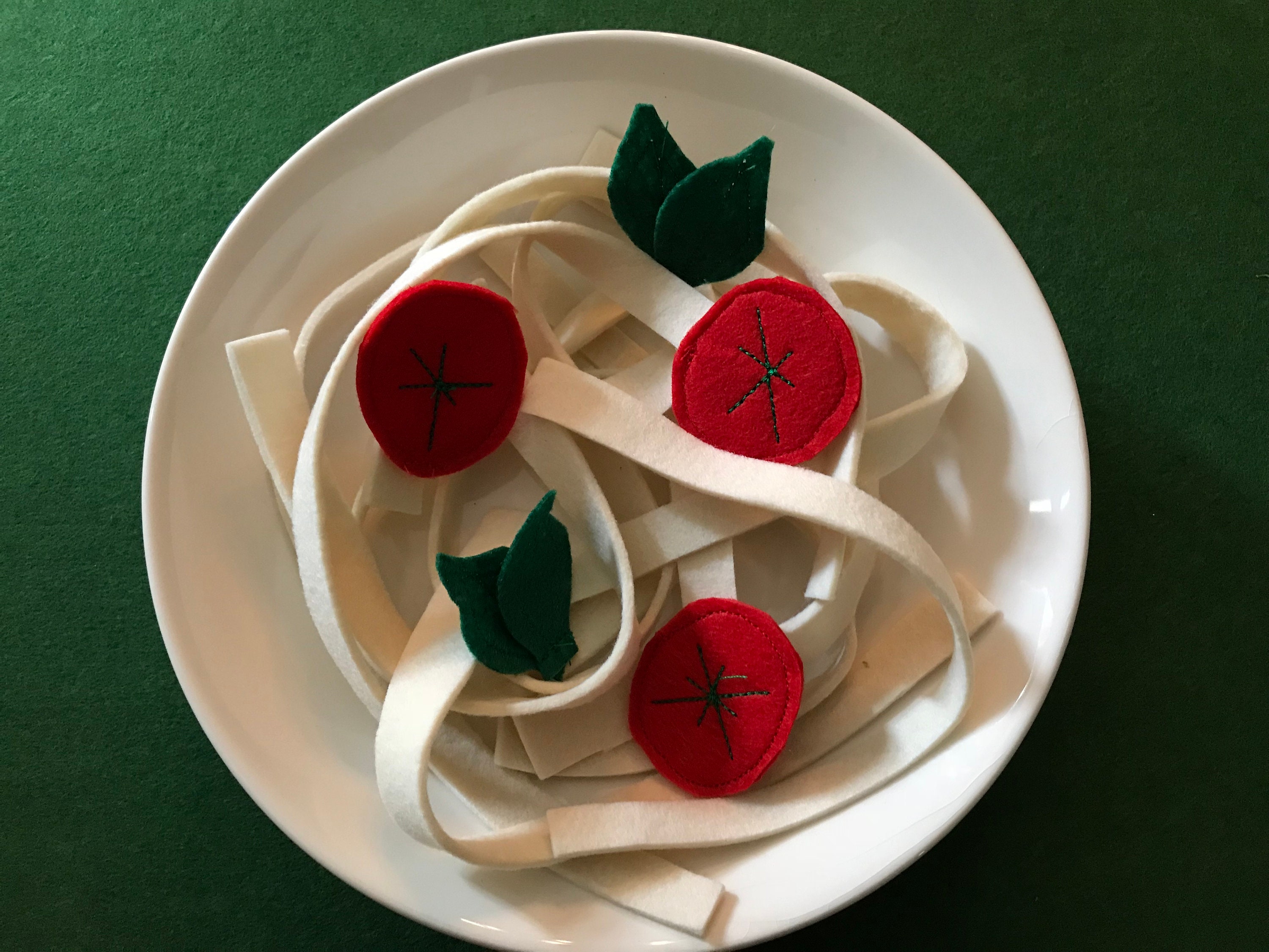 Felt Fettuccine Pasta Set for Pretend Play Vegan Materials Play Kitchen ...