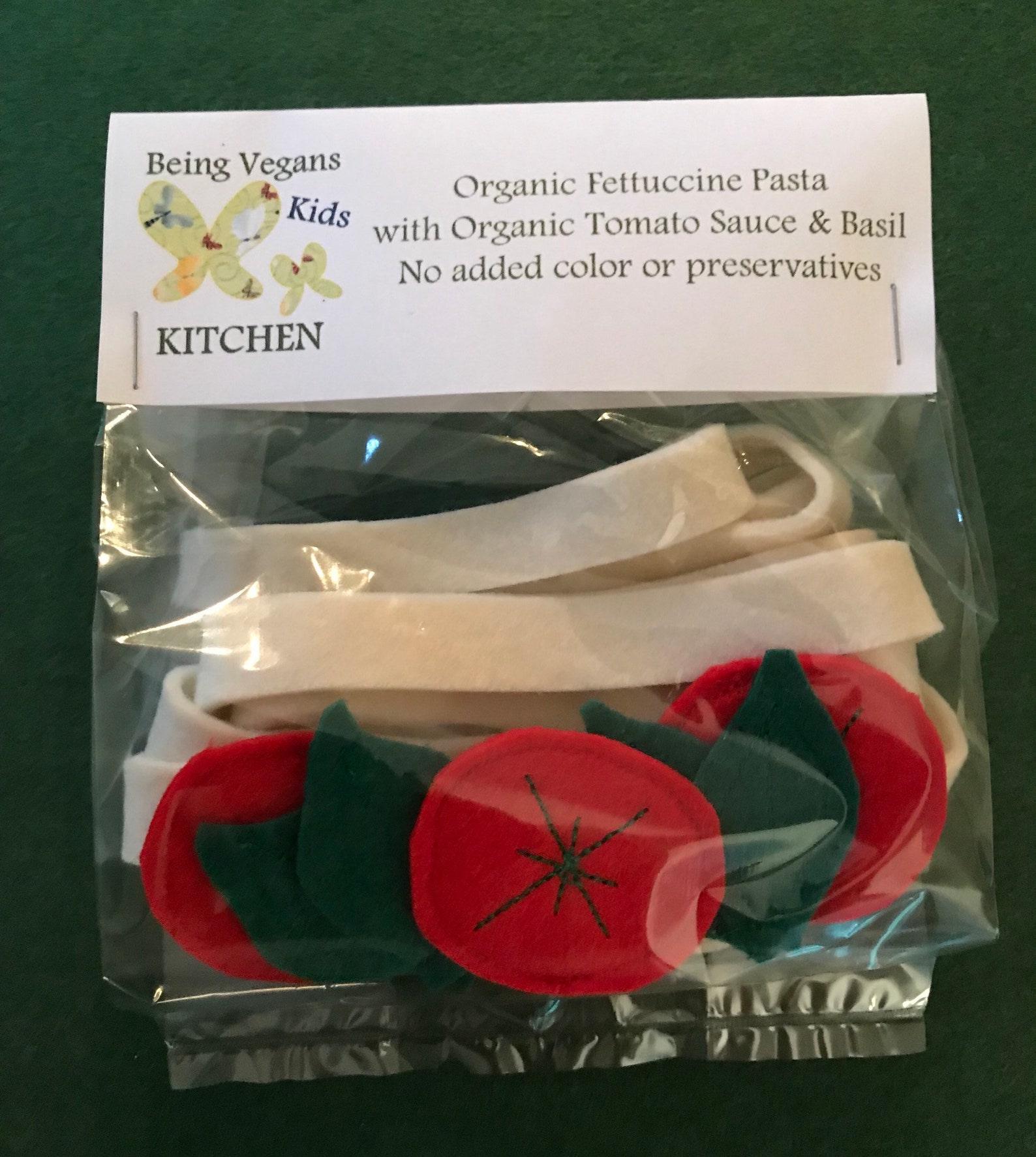 Felt Fettuccine Pasta Set for Pretend Play Vegan Materials Play Kitchen ...