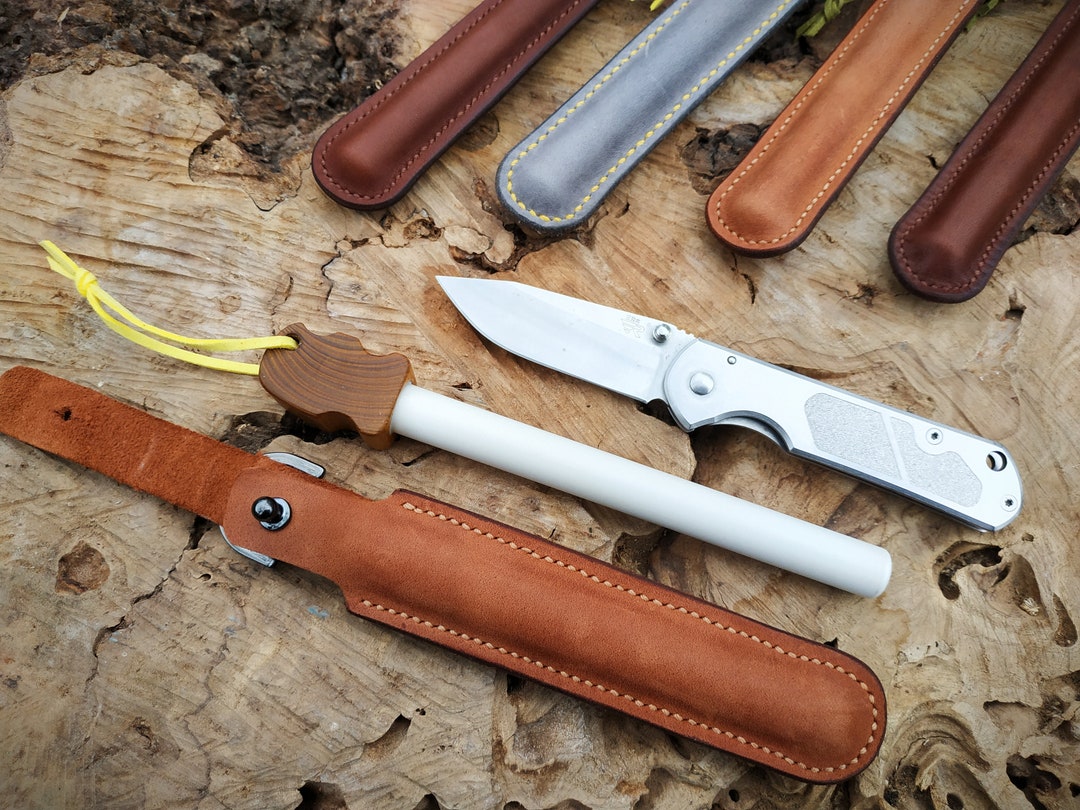 Camping Ceramic Honing Rod With Leather Case Lansky Dog Bone - Etsy