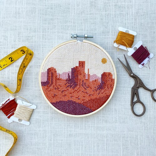 Arizona Modern Cross Stitch Pattern PDF Desert Landscape - Etsy
