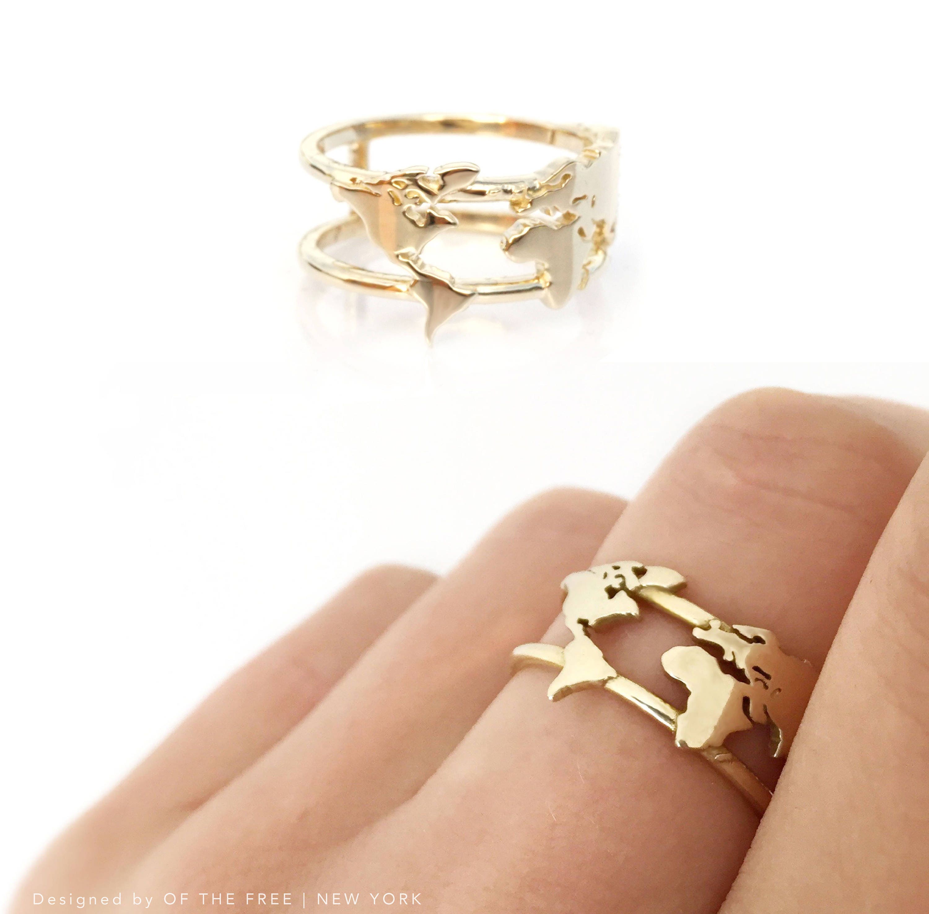 World Map Ring | Travel Jewelry - Etsy