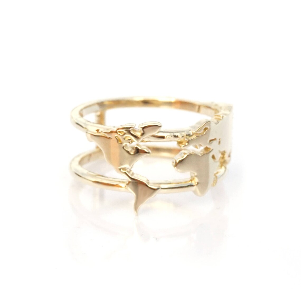 Engagement World Map Ring Made in New York Solid 14k Gold - Etsy