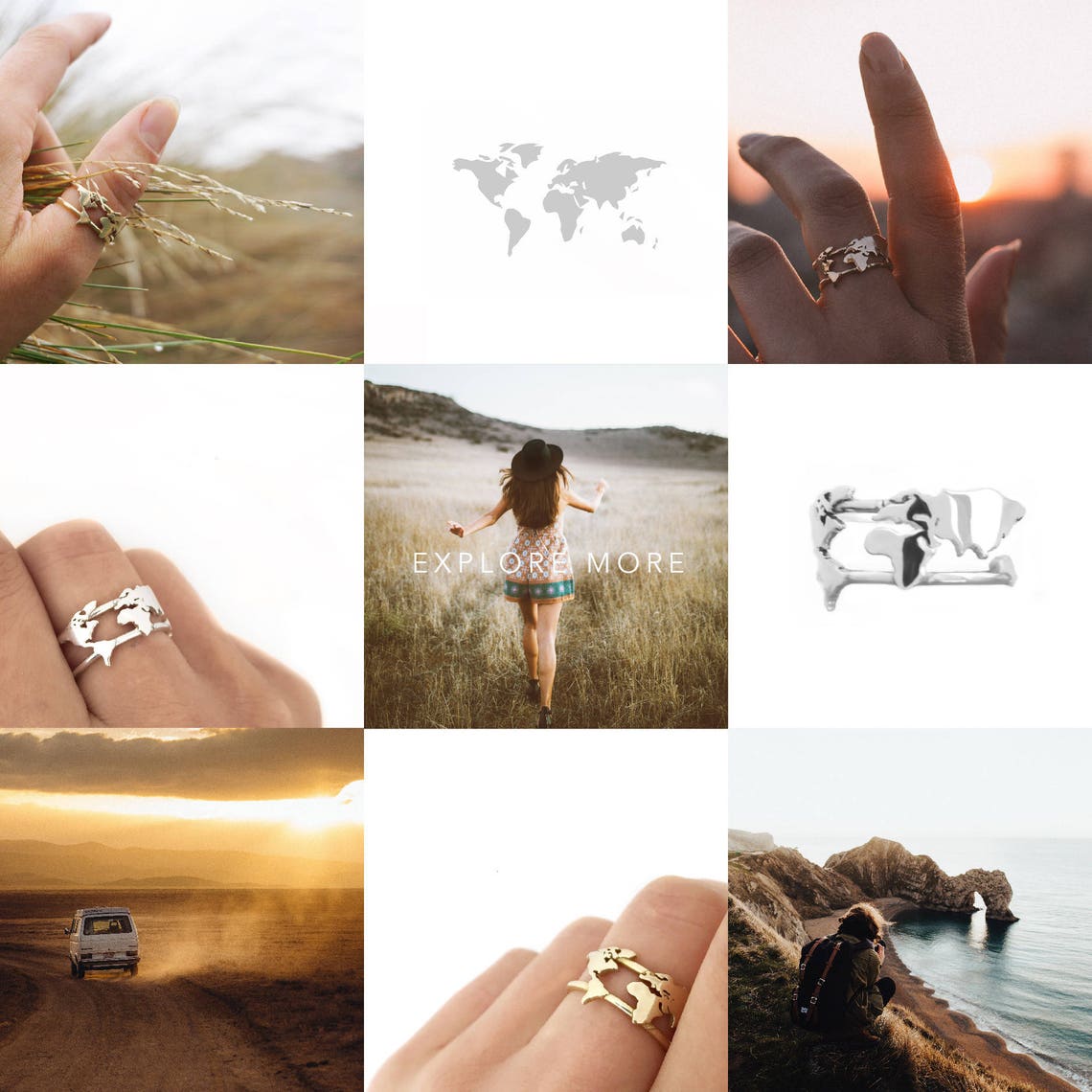 Engagement World Map Ring Made in New York Solid 14k Gold - Etsy