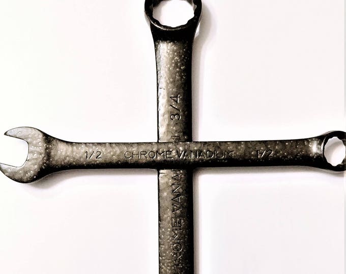 Unique Rustic Country Slate Gray Mechanic Wrenches Cross Hanging Decor ...