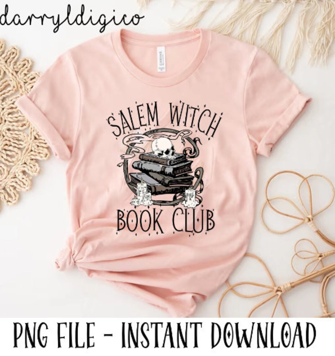 Salem Witch Book Club PNG Book Reader Halloween Spell Book - Etsy