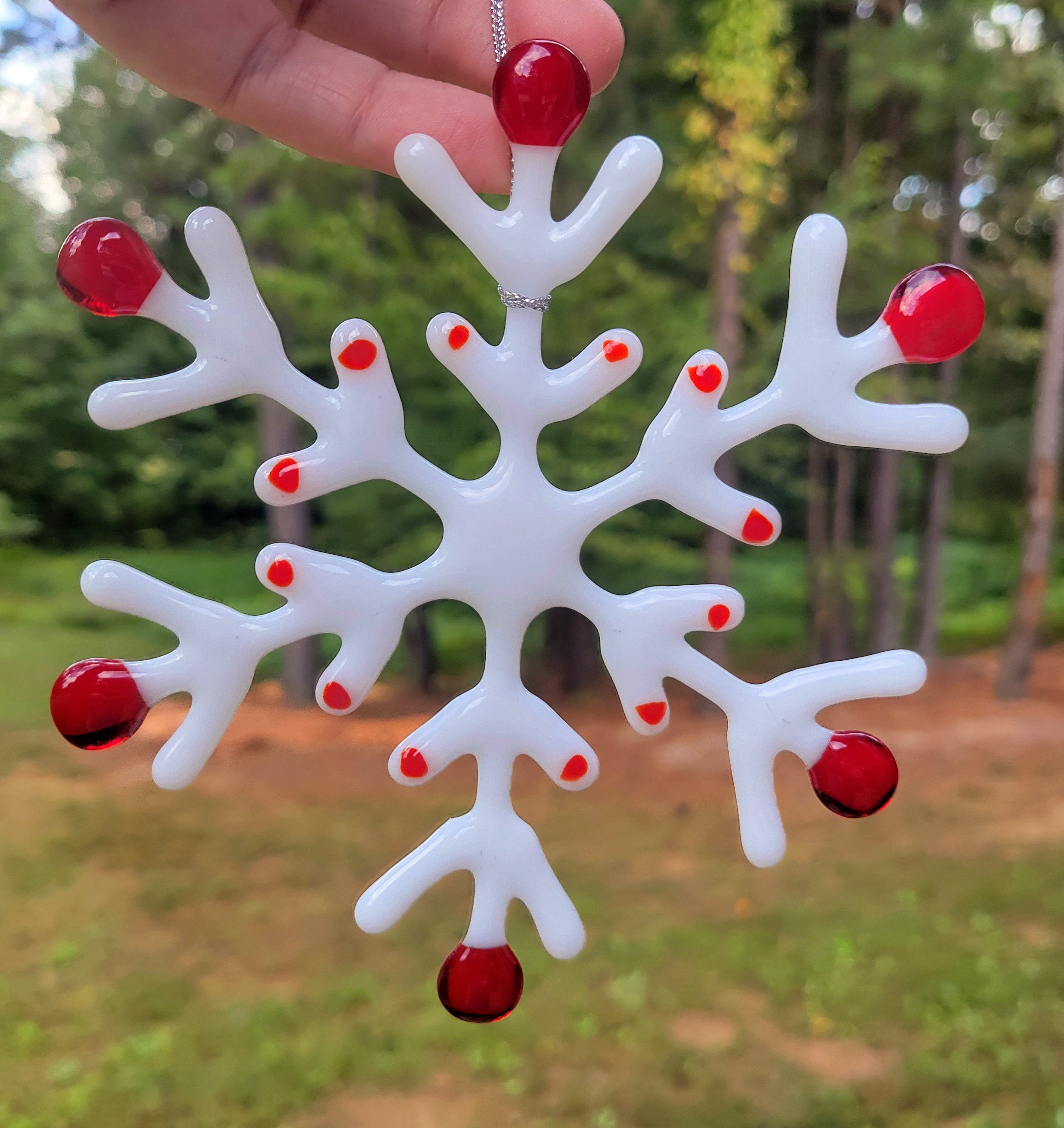 Handmade Fused Glass Snowflake Ornaments - Various Colors - Etsy