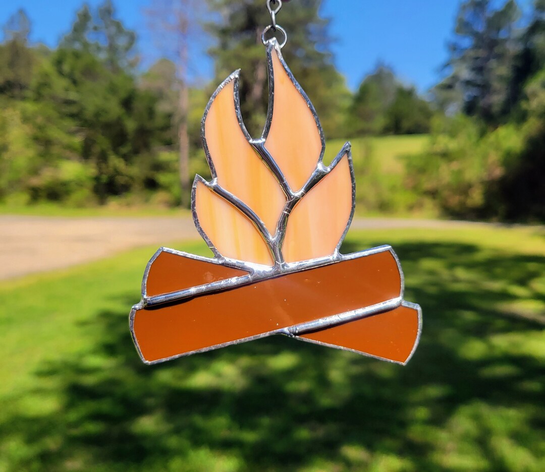 Stained Glass Camp Fire Get 'em While They're Hot - Etsy