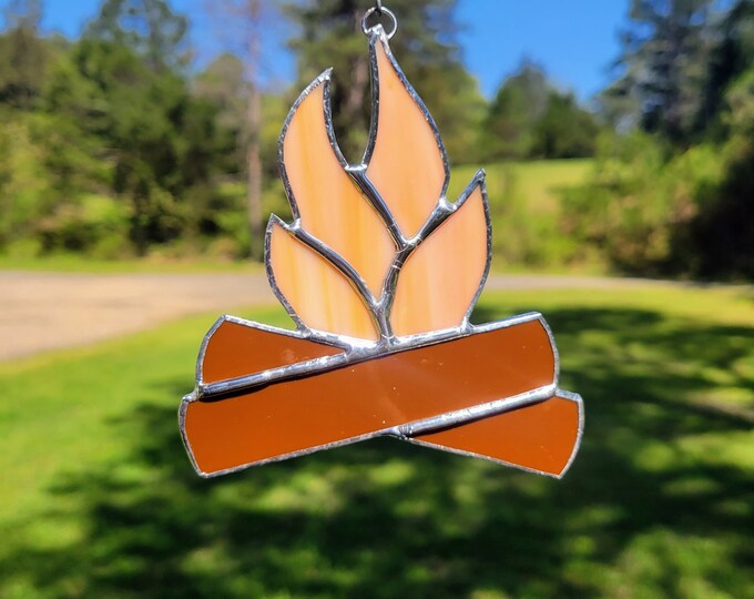 Stained Glass Camp Fire Get 'em While They're Hot - Etsy