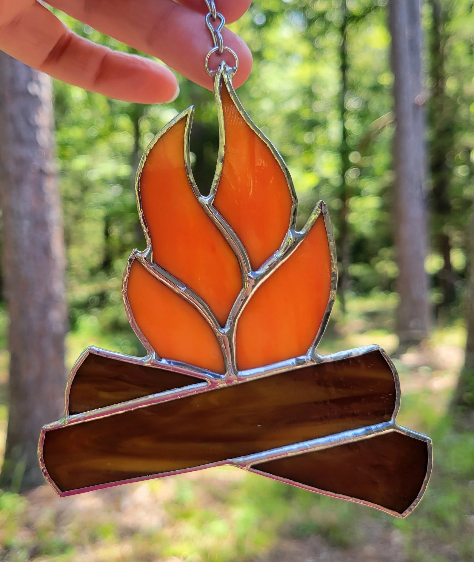 Stained Glass Camp Fire Get 'em While They're Hot - Etsy