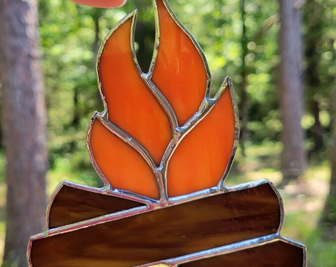 Stained Glass Camp Fire Get 'em While They're Hot - Etsy