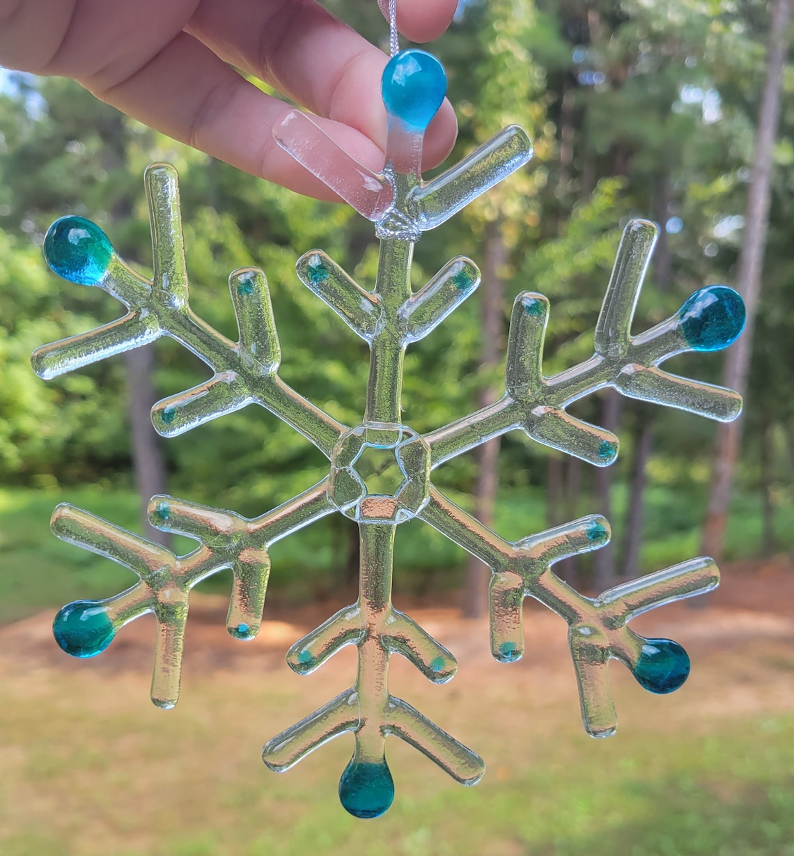 Handmade Fused Glass Snowflake Ornaments - Various Colors - Etsy