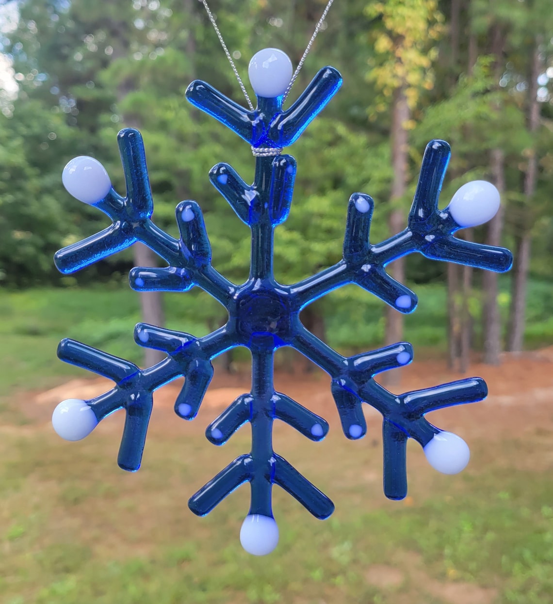 Handmade Fused Glass Snowflake Ornaments - Various Colors - Etsy