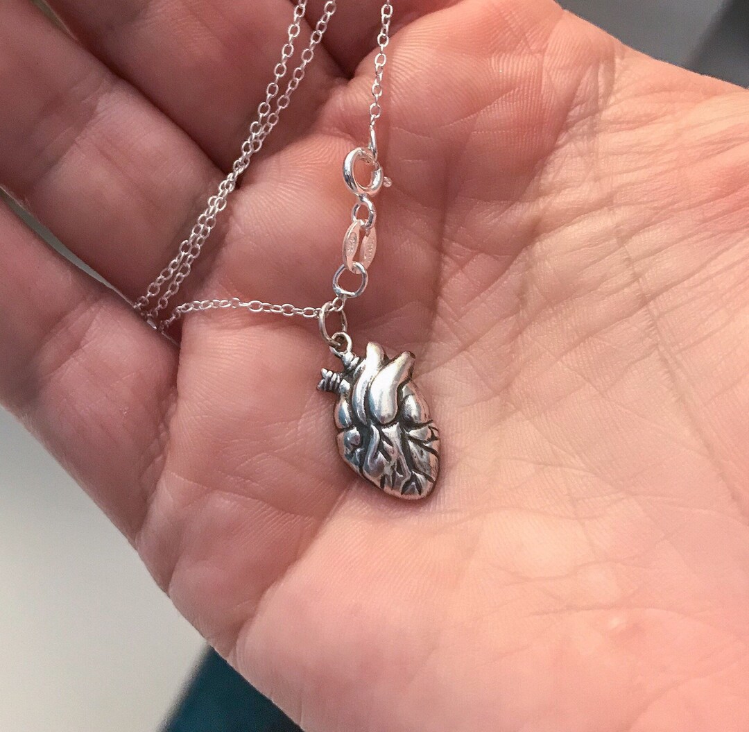 All My Heart Sterling Silver Human Heart Pendant - Etsy