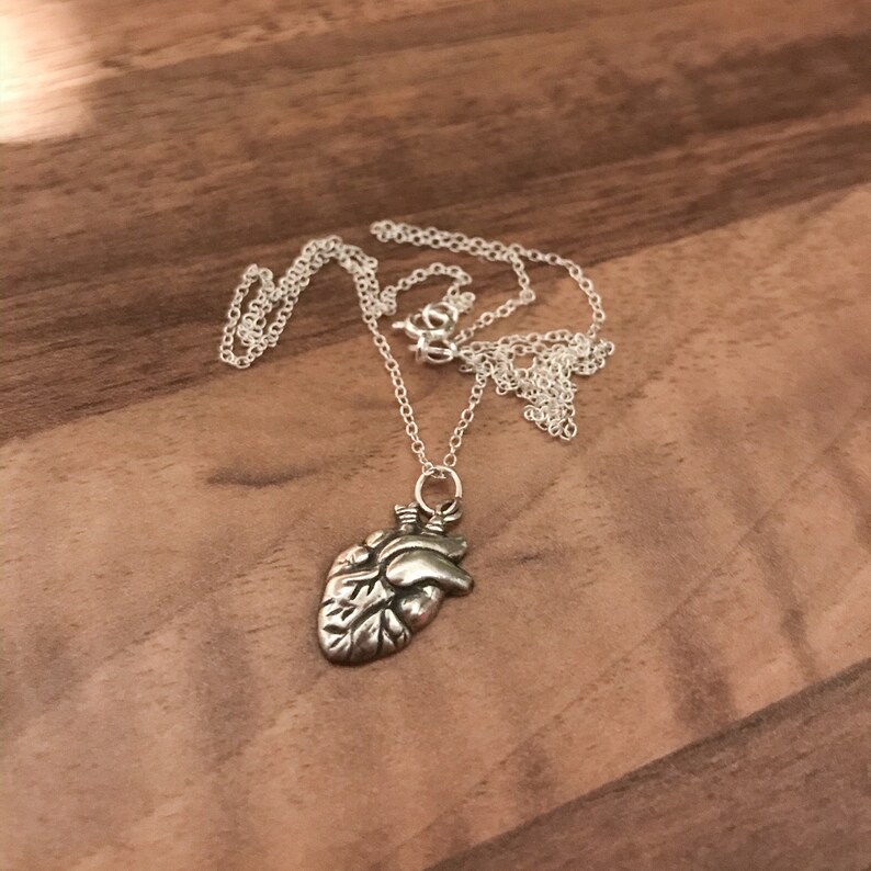 All My Heart Sterling Silver Human Heart Pendant - Etsy