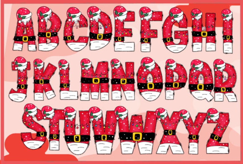 Santa Cute Font Cursive Font Bundle Script Fonts Canva - Etsy