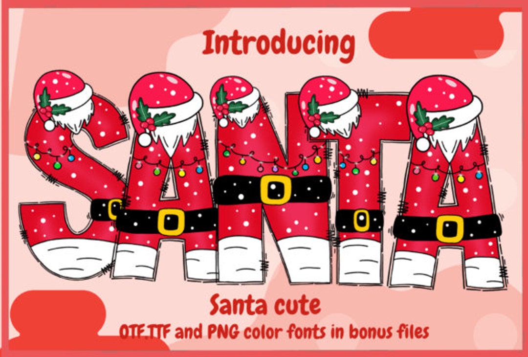 Santa Cute Font Cursive Font Bundle Script Fonts Canva - Etsy