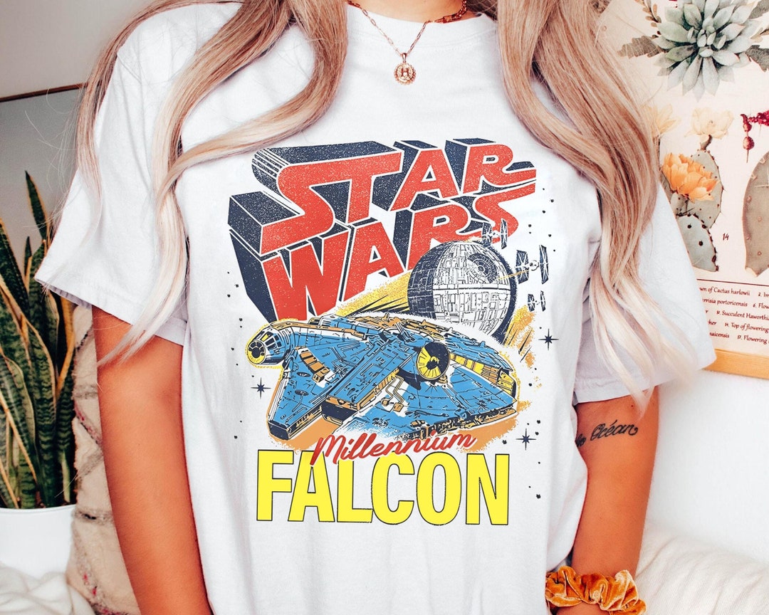 Retro Millennium Falcon Death Star Comfort Colors Shirt, Star Wars ...