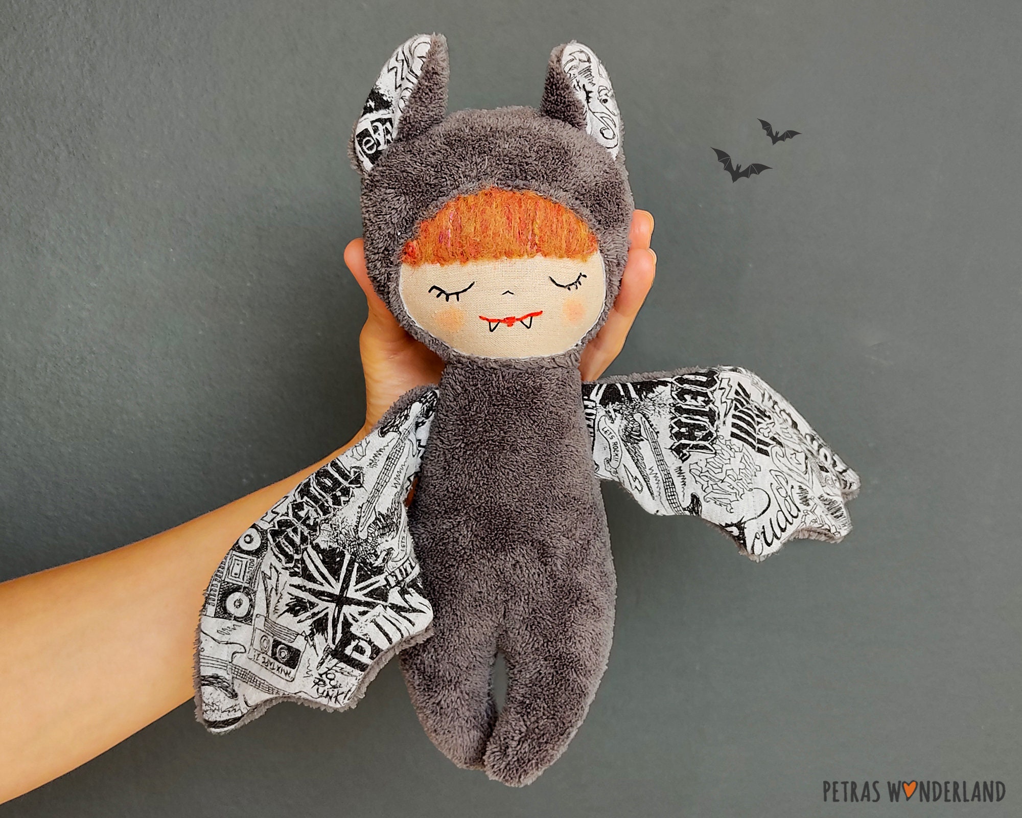 Bat Stuffed Animal Sewing Pattern Beginner Plush DIY Sewing - Etsy
