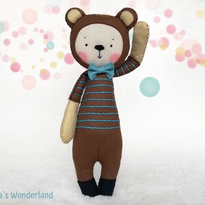 PDF Teddy Bear Sam Sewing Pattern and Tutorial, Woodland Animal, Easy ...