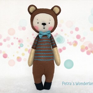 PDF Teddy Bear Sam Sewing Pattern and Tutorial, Woodland Animal, Easy ...