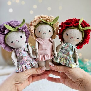 Stuffed Flower Doll Sewing Pattern Pdf : Make a Mini Soft Toy Flower in ...