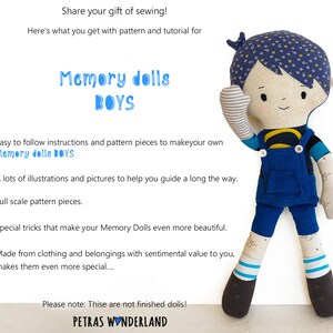 PDF Memory Doll Boys Sewing Pattern, Rag Doll Easy Pattern, Soft Doll ...