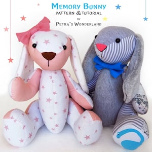 PDF Memory Bunny Sewing Pattern & Tutorial, Stuffed Animal Doll Sewing ...