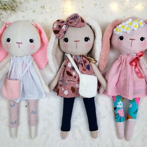 PDF Bunny Sewing Pattern With 3 Face Option, Diy Soft Cotton or Linen ...