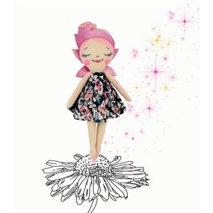 Flower Fairy Cloth Doll PDF Sewing Pattern and Tutorial 15“ Tall With ...