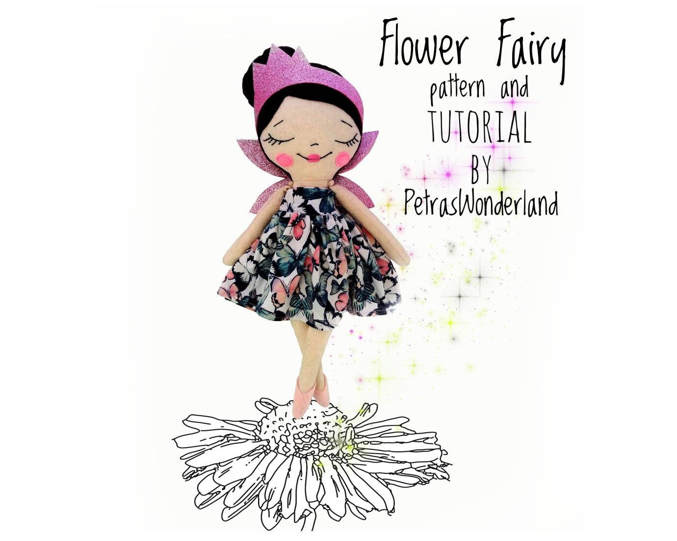 Flower Fairy Cloth Doll PDF Sewing Pattern and Tutorial 15 | Etsy UK