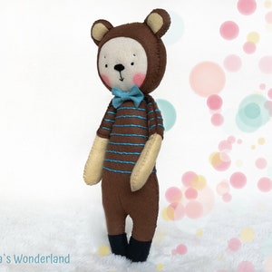 PDF Teddy Bear Sam Sewing Pattern and Tutorial, Woodland Animal, Easy ...