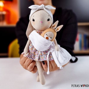 Bunny Rabbit PDF Sewing Pattern, Tutorial and Video - Diy Doll Patterns ...